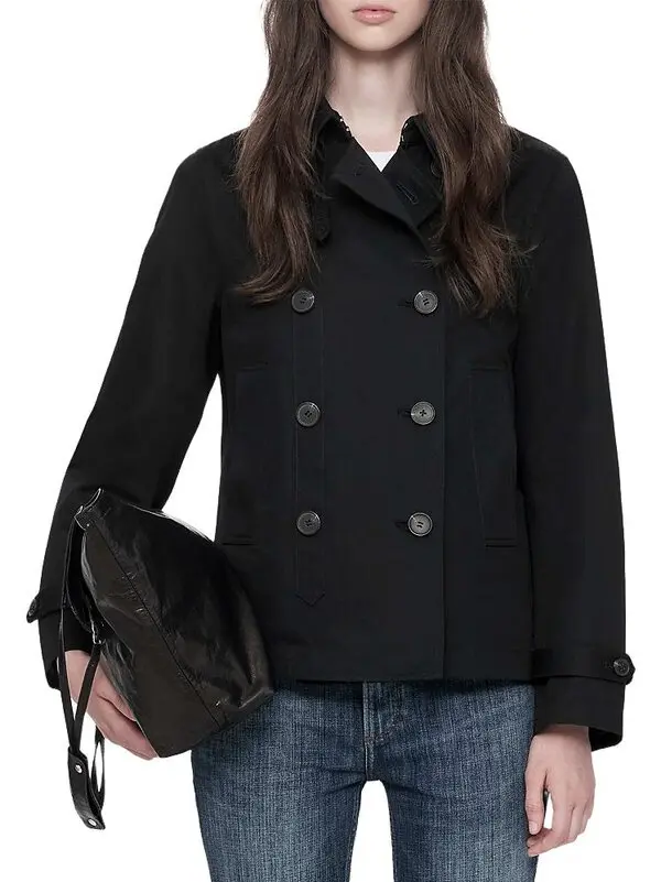 ALLSAINTS Tilda Cotton Peacoat - Black