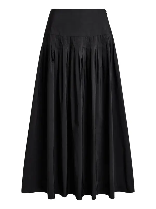 Polo Ralph Lauren Pleated Flared Maxi Skirt - Black
