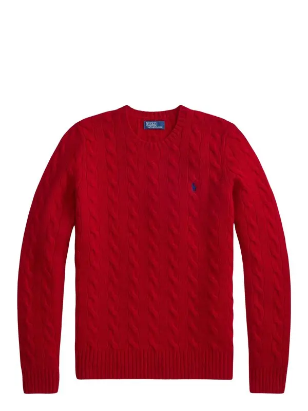 Polo Ralph Lauren Cable-knit Wool-cashmere Crewneck Sweater - Red