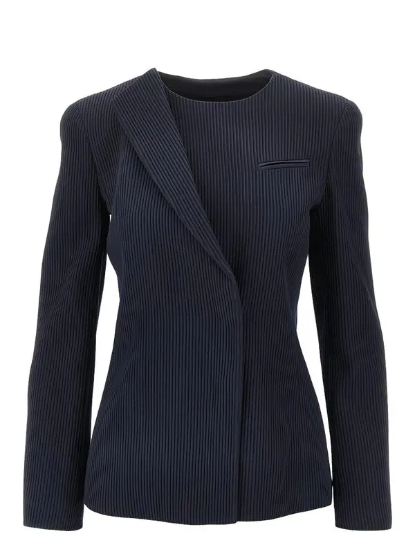 Emporio Armani Wool Blazer Jacket - Blue