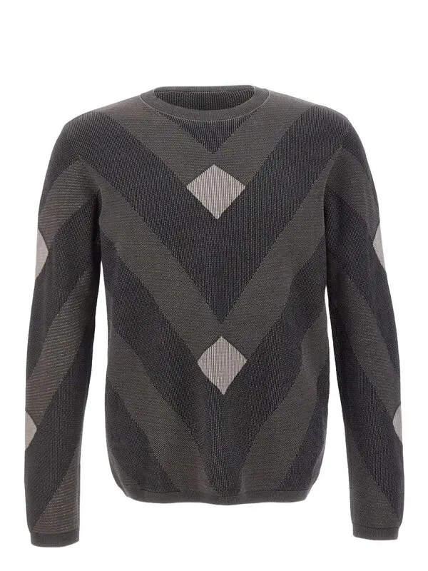 Emporio Armani Cotton Crewneck Sweater - Blue