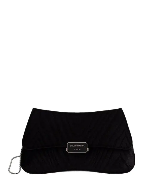 Emporio Armani Velvet Clutch - Black