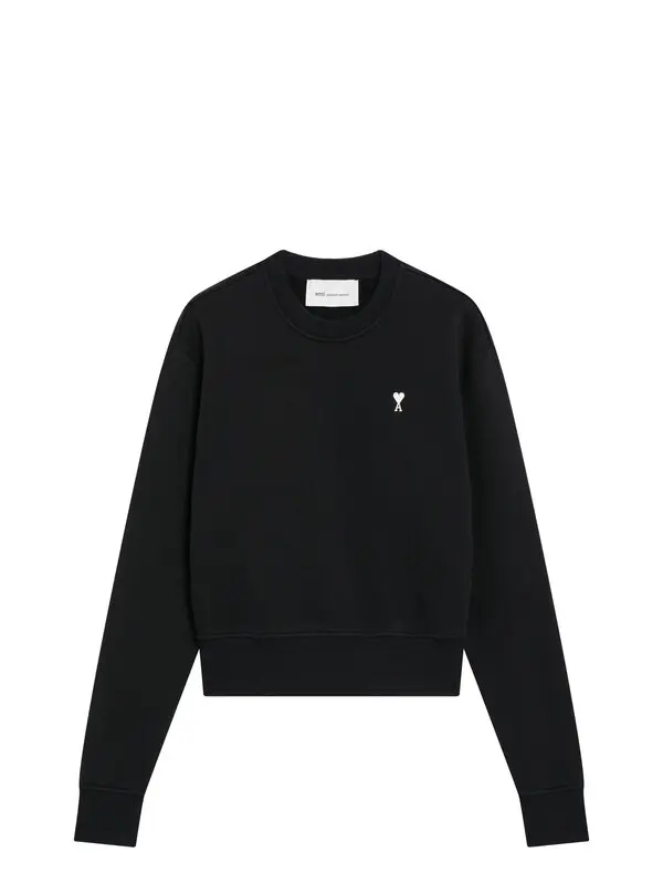 AMI Paris De Coeur Crew-neck Sweatshirt - Black