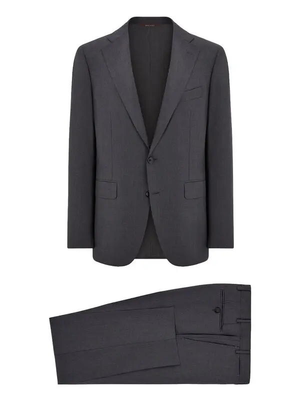 Canali Gray And Sand 150's Wool Pinstriped Modern-fit Suit - Grey