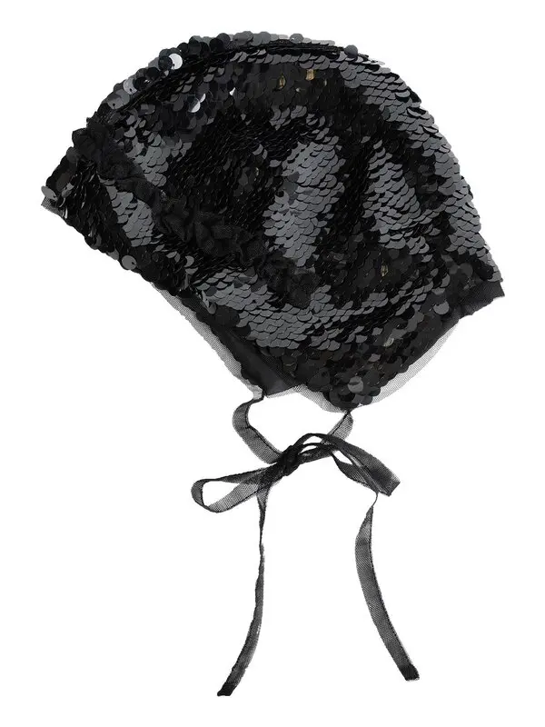 Simone Rocha Frill Bonnet - Black
