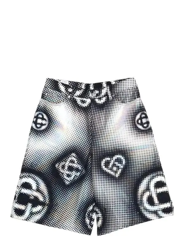 Casablanca Printed Wide-leg Shorts - Black