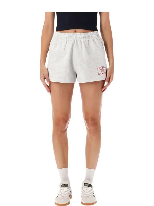 SPORTY  RICH Sporty Rich Varsity Logo Shorts - Grey