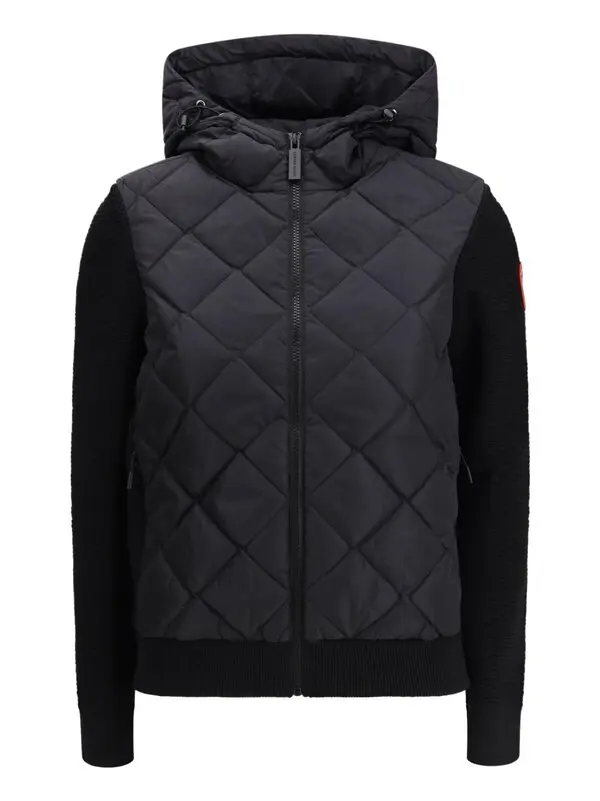 Canada Goose Hybridge Quilted Knit Hooded Down Jacket - Black