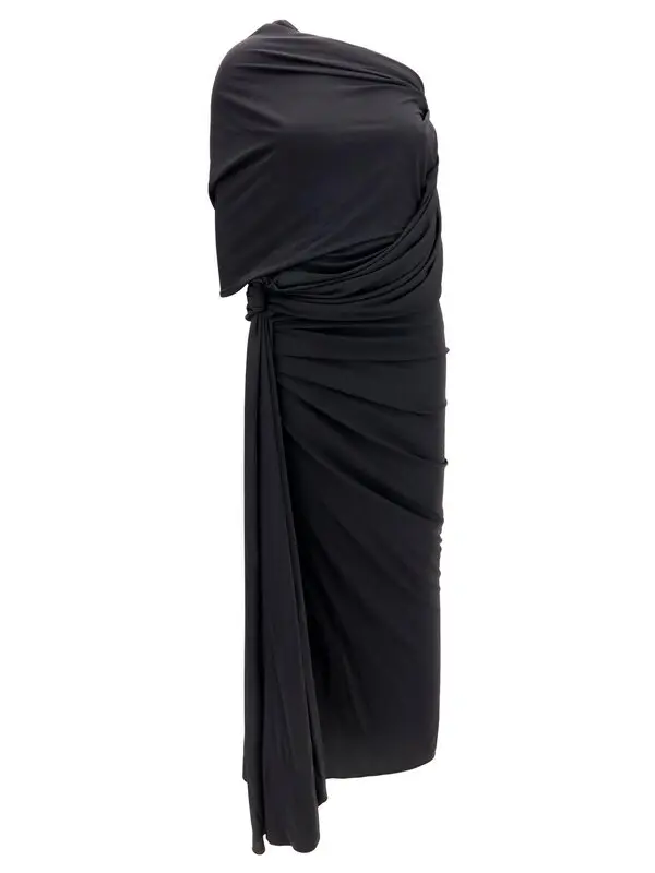 Balenciaga Draped Asymmetric Dress - Black