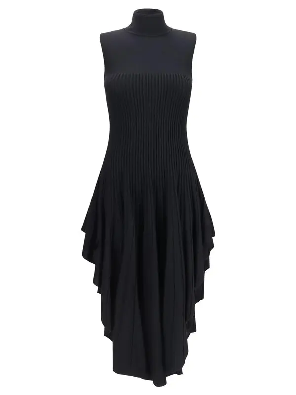 Alaïa 3d Sculpted Knit Pointed Dress - Black
