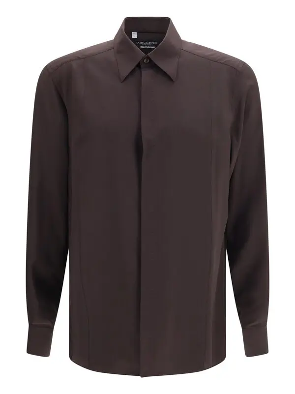 Dolce & Gabbana Martini Crêpe De Chine Shirt - Brown