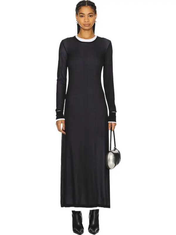 Helmut Lang Double Layer Long Sleeved Dress - Black