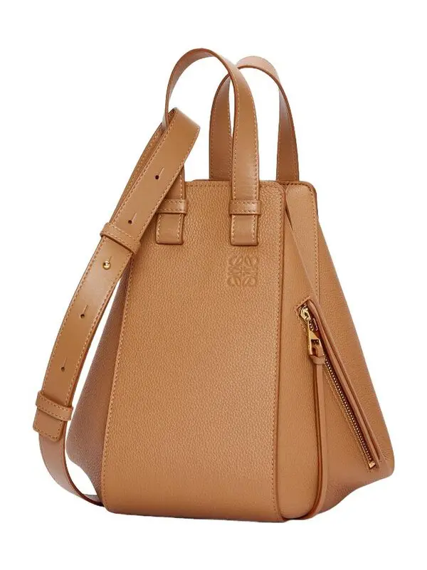 Loewe Small Hammock Bag In Soft Grained Calfskin - Brown