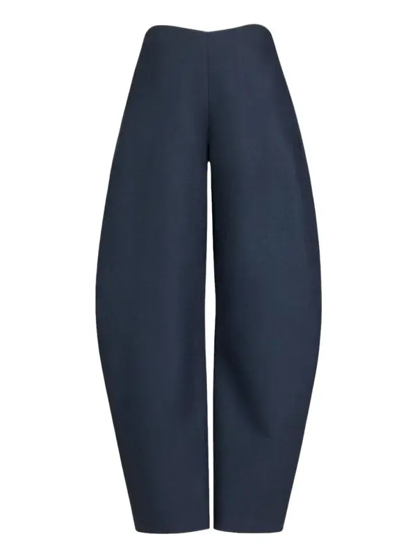 Alaïa Round Wool Crepe Pants - Grey