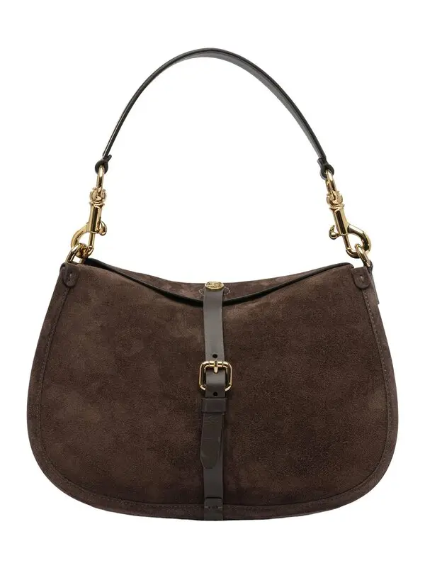 Etro Pony Mini Suede Shoulder Handbag With Interchangeable Strap - Brown