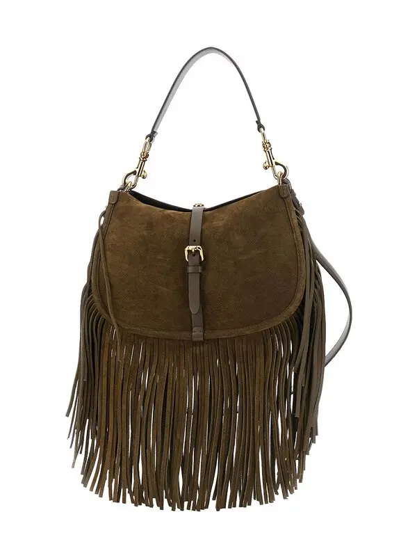 Etro Pony M Fabric Fringe Mini Crossbody Shoulder Bag 30x21x10 Cm - Brown