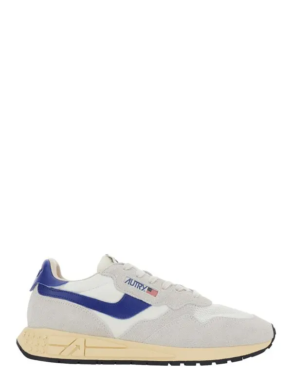 AUTRY Reelwind Leather Low-top Sneaker With Logo Patch - Grey