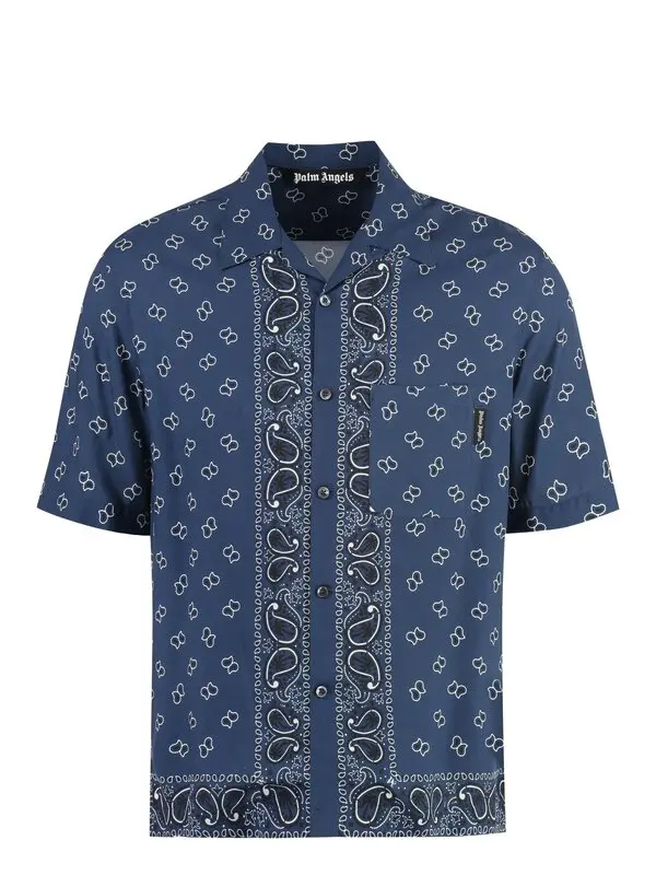 Palm Angels Paisley Print Short-sleeve Shirt - Blue