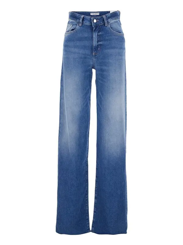 ICON DENIM LOS ANGELES Five-pocket Straight-leg Jeans With Logo Back Patch - Blu