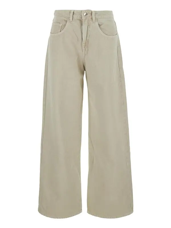 ICON DENIM LOS ANGELES Poppy Wide-leg Logo Patch Jeans For - Beige