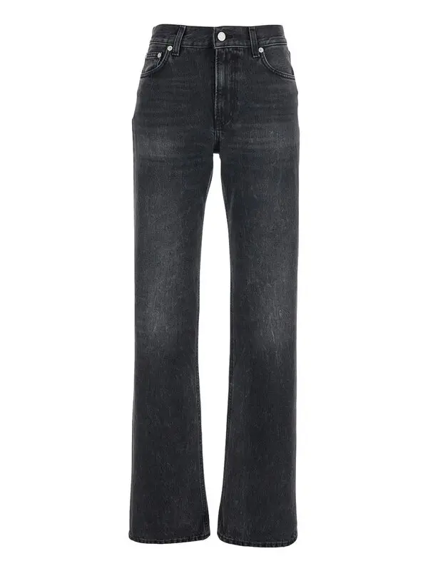 HAIKURE Logo Patch Denim Jeans With Belt Loops - Black