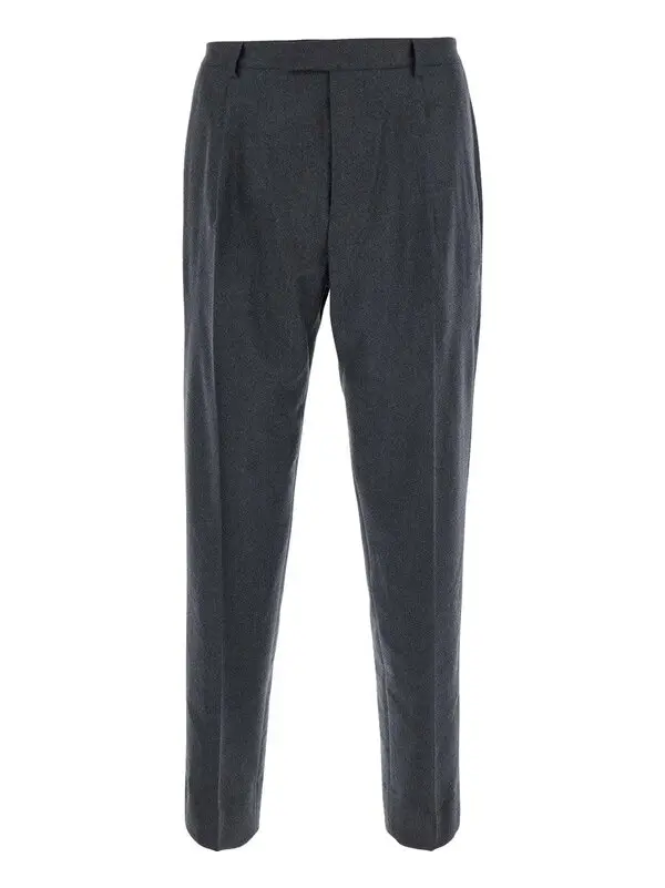 LOW BRAND Wool Blend Regular-fit Pants With Semi-elasticated Waist - Grey