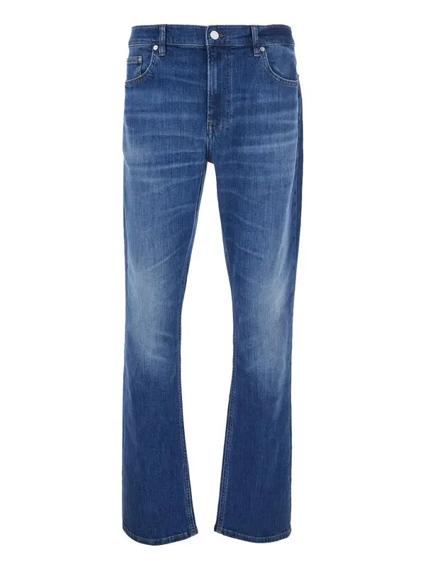 FRAME Straight-leg Denim Jeans With Belt Loops - Blu