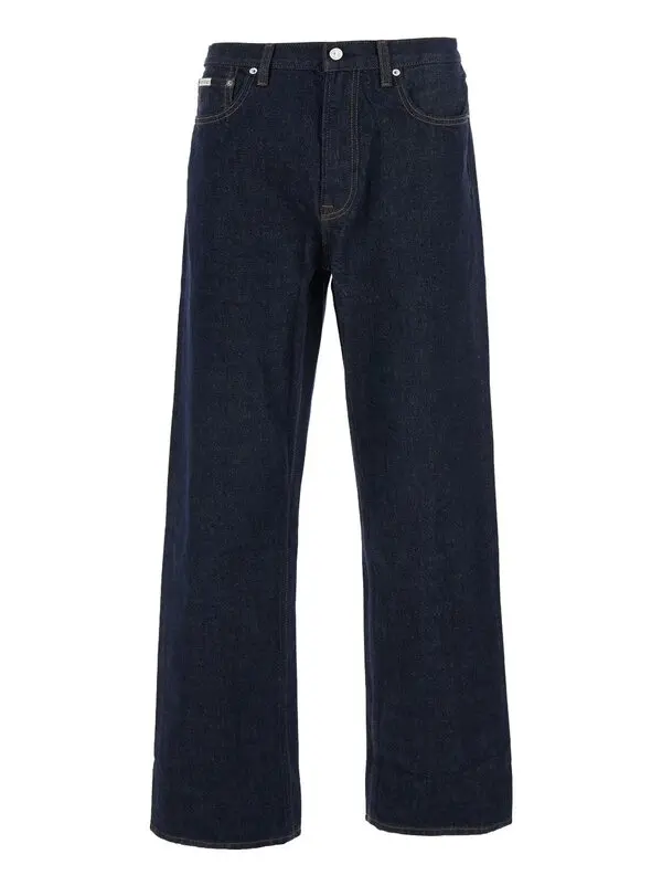 Calvin Klein Denim Jeans With Logo Patch On Front & Back - Blu