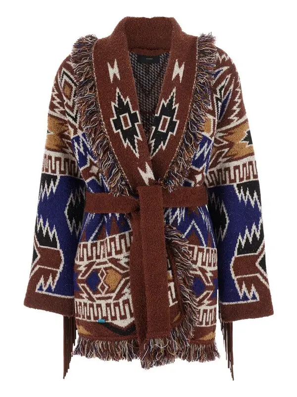 Alanui The Amazing Journey Tech Fabric Cardigan With Lapel Collar & Button Front - Multicolor