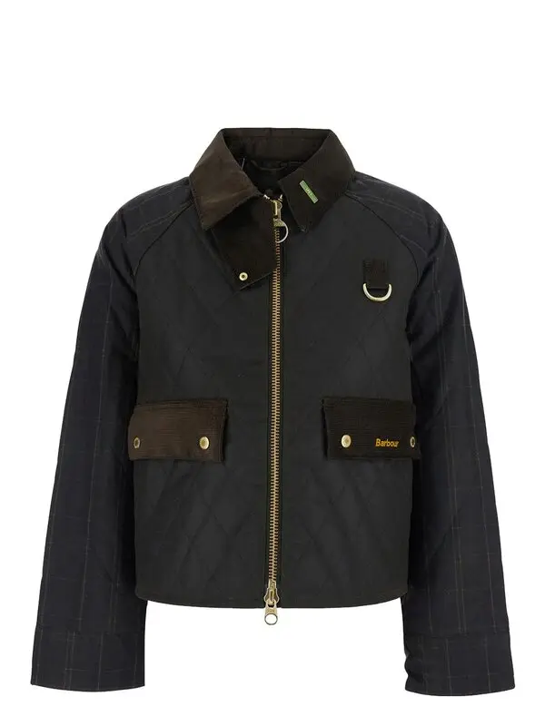 Barbour Quilted Cotton Zip-front Jacket With Logo Lettering And Patch Pockets - Green