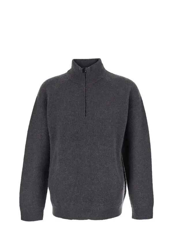 HIKING PATROL Mixed Knit Tech Fabric Jersey Top With Round Neck And Long Sleeves - Brown