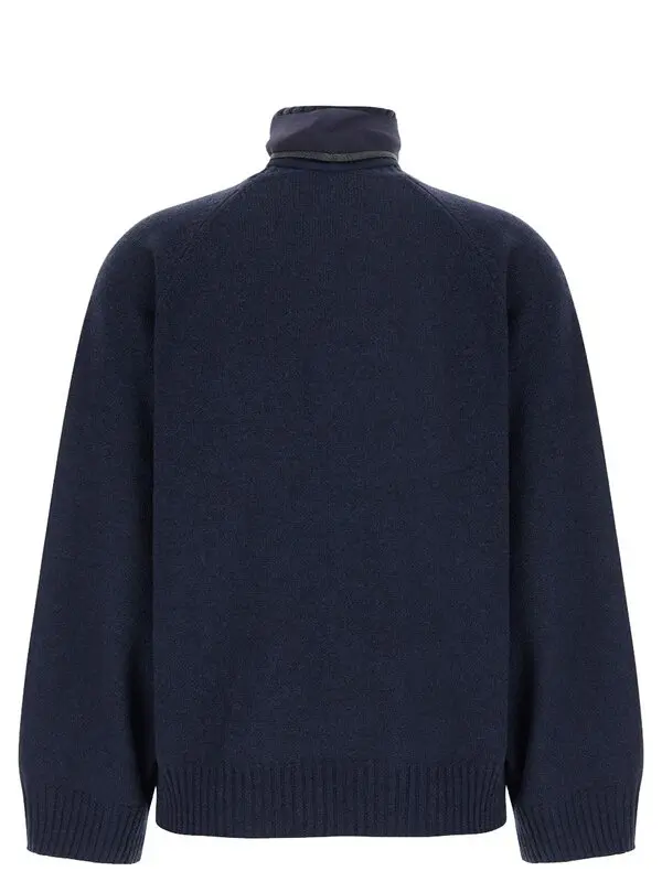 Brunello Cucinelli Jersey Dress With Elevated Drape - Blu