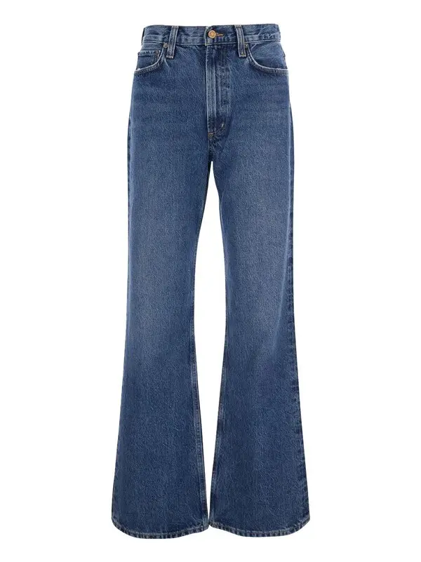 AGOLDE Wide Five-pocket Bleach-effect Jeans High-waist Straight-leg - Blu