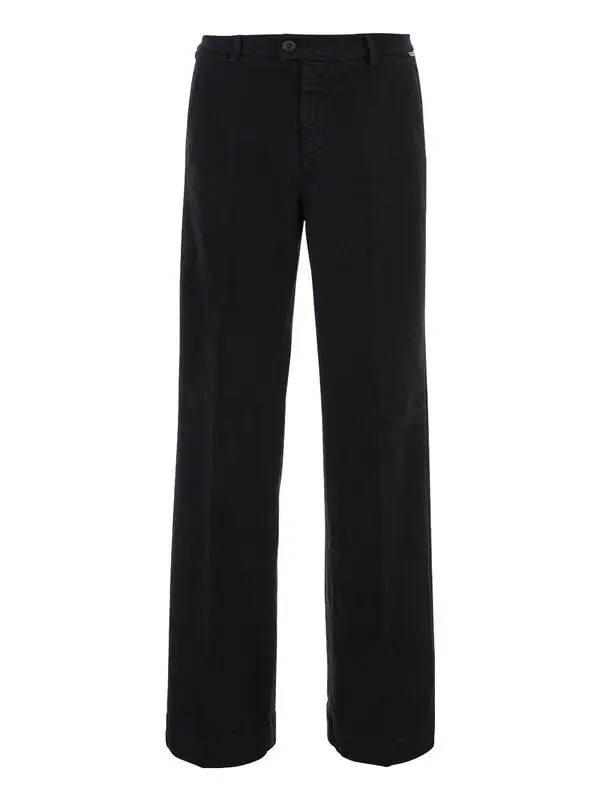 ROY ROGER'S Denim Jeans With Button & Zip Front Closure - Black