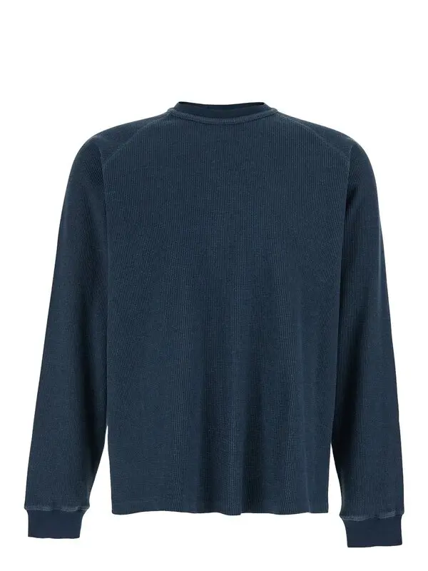 COOR Cotton-blend Crew Neck Long Sleeve Raglan T-shirt - Blu