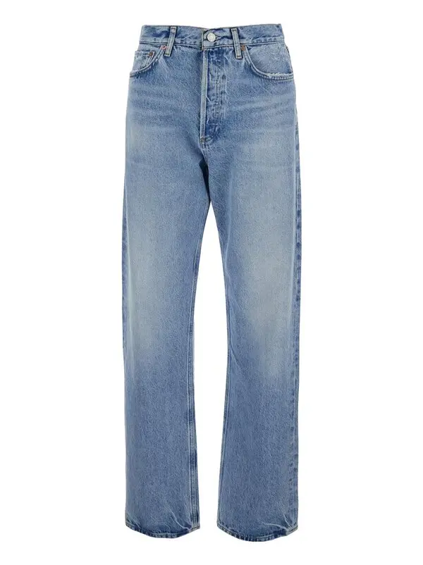 AGOLDE Bleached Effect High-rise Five-pocket Straight-leg Jeans - Blu