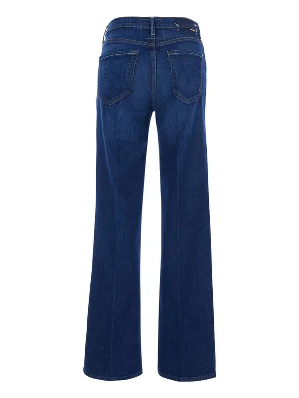 MOTHER Kick It High-waist Flared Jeans With Logo Back Patch For - Blu