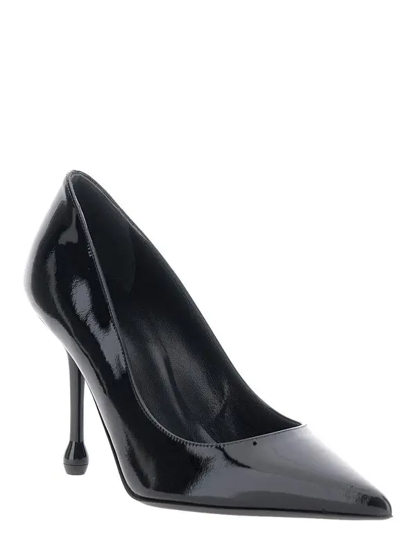 LEPLAIN Pointed Toe High Heel Patent Leather Pumps For - Black