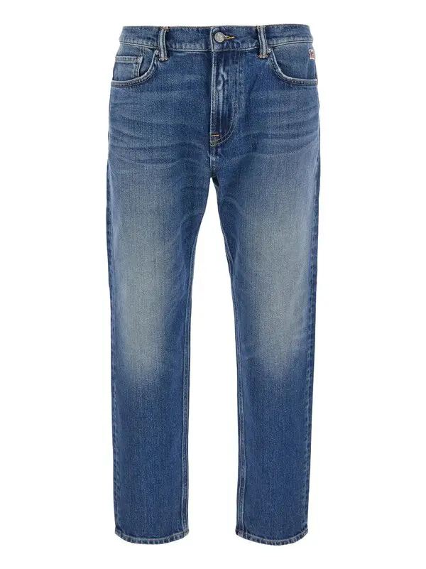 ROY ROGER'S Dapper Re-search Stretch Denim Jeans With Zip & Button Closure - Blu