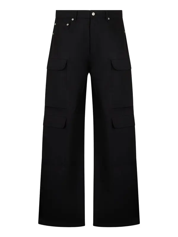 Rick Owens Inspired Loose Cotton Geth Pants With Five-pocket Design - Black
