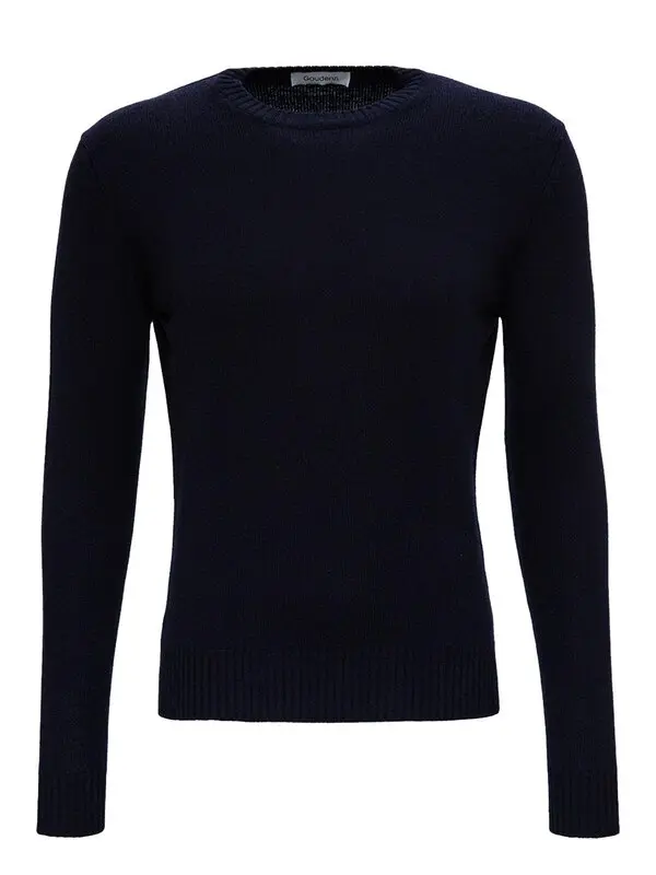 GAUDENZI Wool And Cashmere Crew Neck Sweater With Long Sleeves - Blu