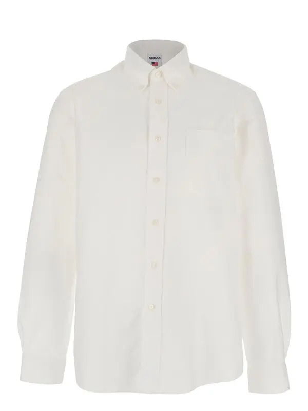 SEBAGO Oxford Button Down Cotton Shirt With Button-down Collar And Long Sleeves For - White