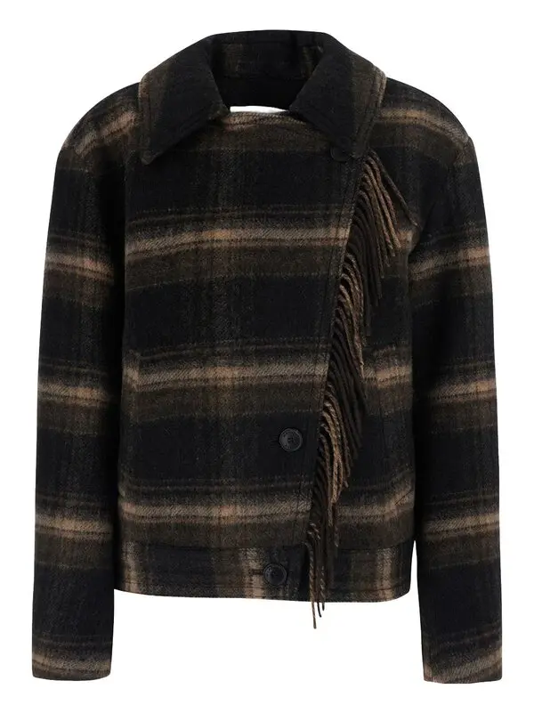 Isabel Marant Étoile Gaelane Striped Jacket With Fringe Details - Brown