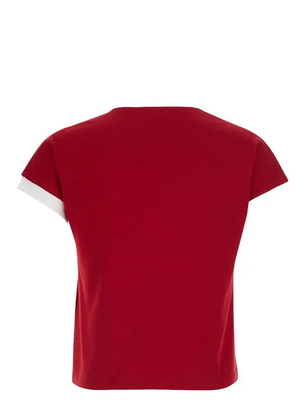 Versace Logo Front Cotton-blend T-shirt - Red