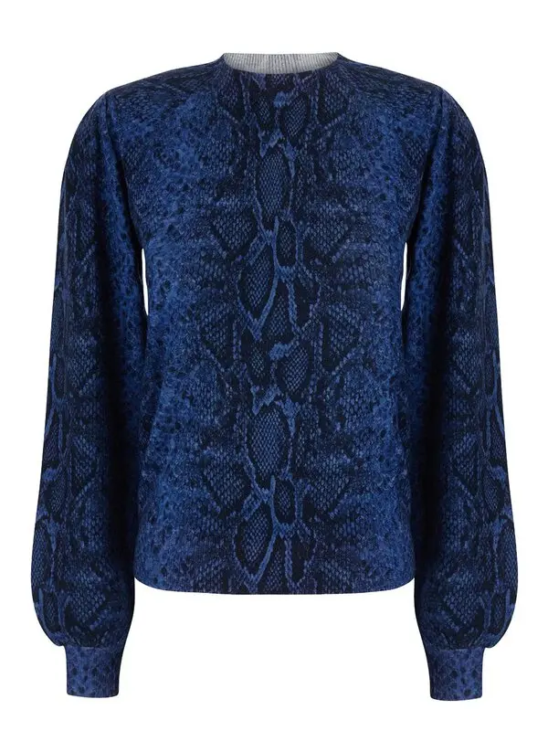 TWINSET Tech Fabric Wool Sweater With Round Neck And Long Sleeves - Blu