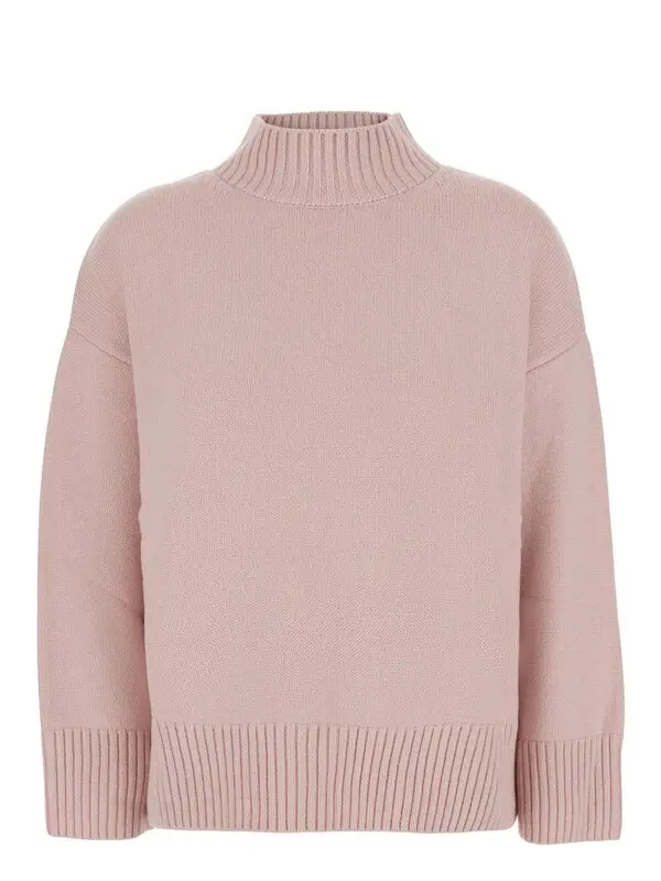 LEPLAIN Cashmere 5gg Fine-knit Mock Neck Pullover - Pink