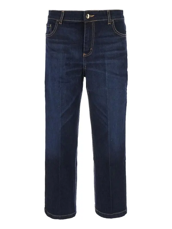 MERCI High-waist Regular Fit Jeans With Unique Denim Details - Blu