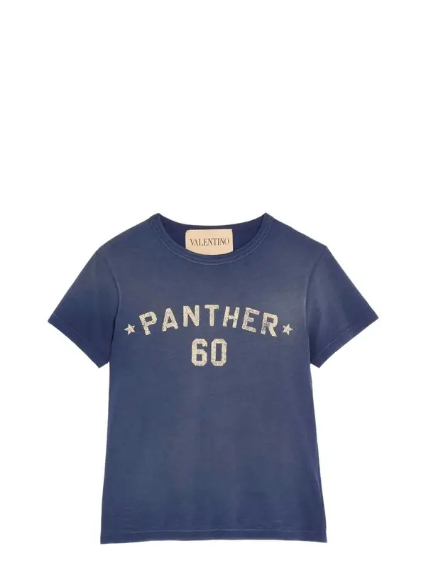 Valentino Garavani Cotton Crewneck Sweatshirt With Front Graphic And Back Patch - Blu