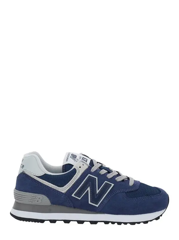 NEW BALANCE Low-top Leather & Fabric Sneaker With Tongue Logo Patch And Maxi Side Mark - Blu