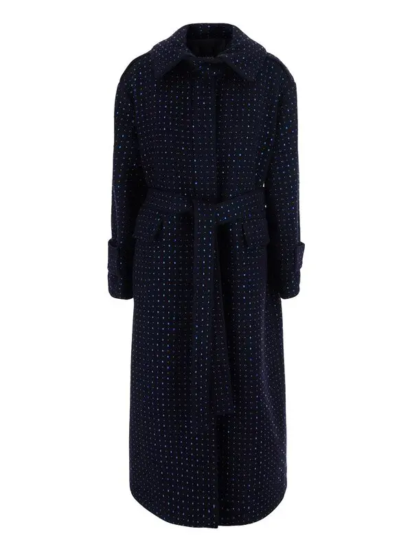 Pinko Wool Button-front Jacket With Flap Pockets - Blu